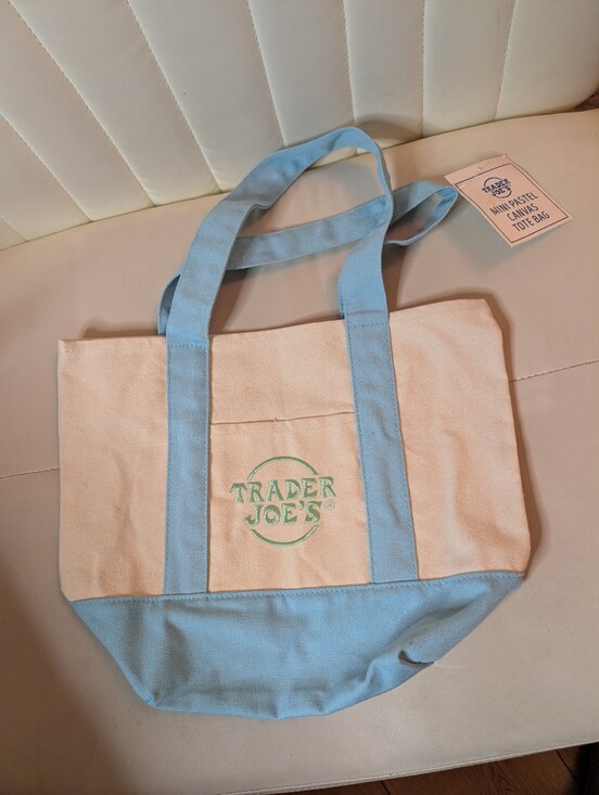Trader Joe'S | Bags | Trader Joes Blue Mini Canvas Tote Bag | Poshmark